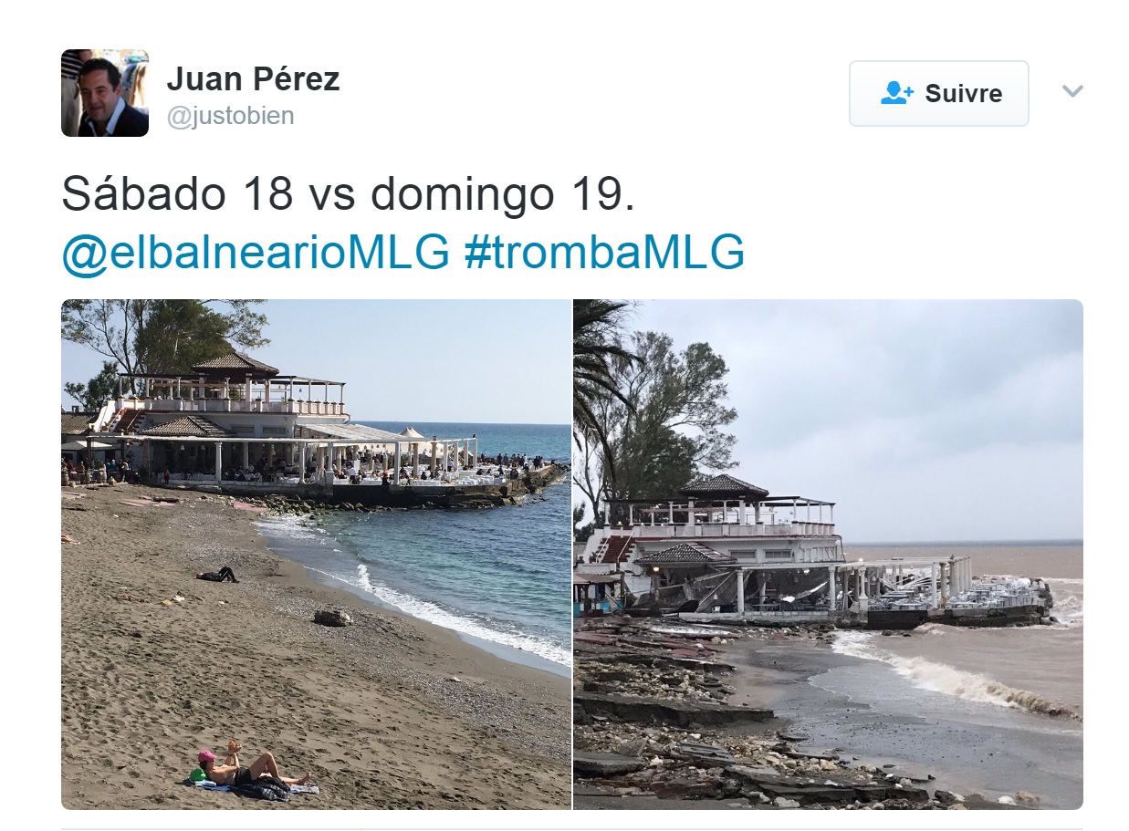 Inondation et fortes intempéries sur la costa del sol Février 2017